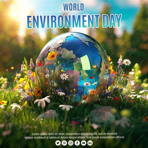 Premium Psd Happy World Environment Day Background Psd