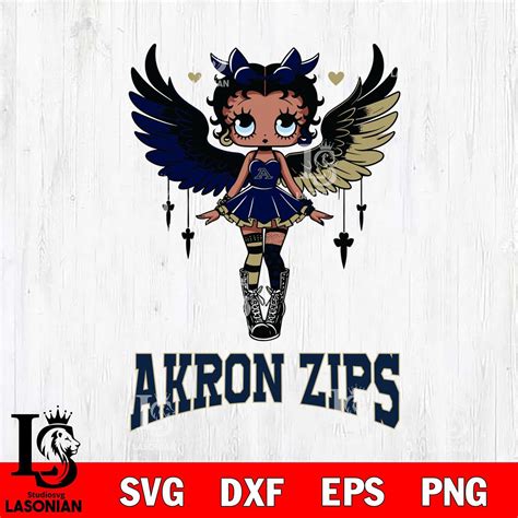 Akron Zips Anglel Black Fan Girl Betty Boop Lasoniansvg