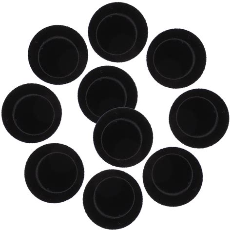 Hemobllo Tiny Hats Set 20pcs Mini Tops Hat In Black Resin Craft