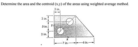 Determine The Area And The Centroid Xy Of The Areas Using Weighted Average Method 2 In 2 In 3 In