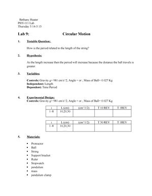 EXS 340 L Lab 1 ANSWERS EXS 340L Health History Body Composition