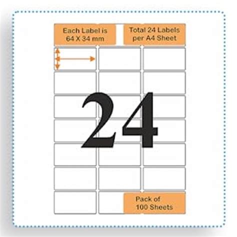 Oddy Label Sheet 24 Label Format 6434mm 10 Sheets