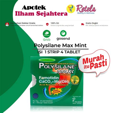 Jual Polysilane Max Mint 1 Strip 4 Tablet Shopee Indonesia