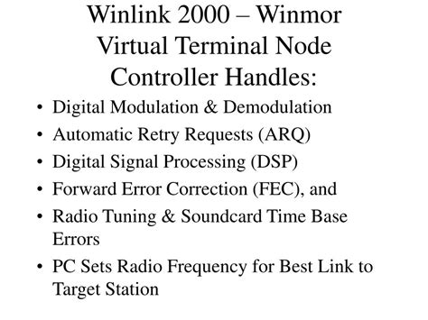 Ppt Advanced Digital Modes Winlink 2000 And Automatic Link