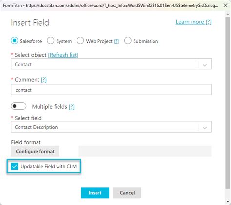 doc gen with word add in for insert fields titan docs