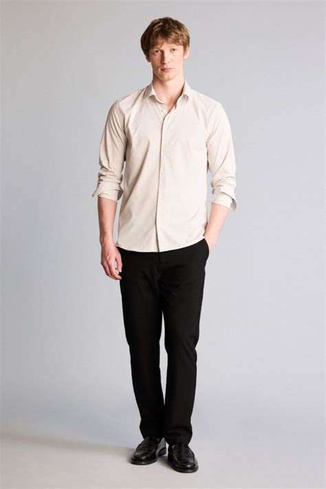 Beige Man Slim Fit Printed Long Sleeved Shirt 3503577 Defacto