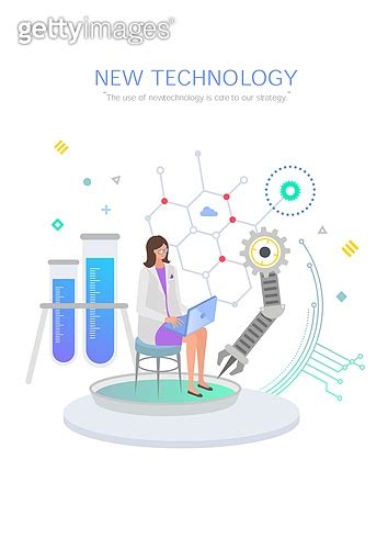 기술 4차산업혁명 산업혁명 신기술 발전 컨셉 연구 주제 로봇팔 로봇 시험관 이미지 Jv11110612