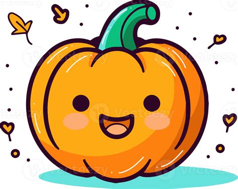 Hand Drawn Cute Halloween Pumpkin In Flat Style 24953276 Png