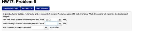 Solved Hw17 Problem 6 Previous Problem Problem List Next