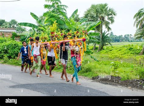 Shiva Devotee During Holi Shravan Month At West Bengal India Stock