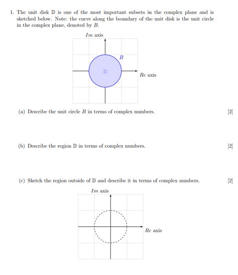 solved 1 the unit disk d is one of the most important