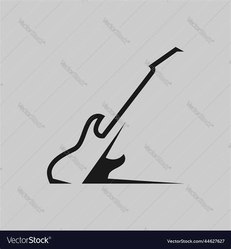 Electric Guitar Symbol On Gray Backdrop Royalty Free Vector