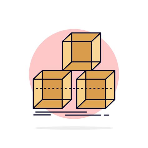 Arrange Design Stack 3d Box Flat Color Icon Vector 14329245 Vector Art