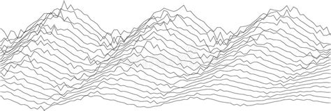 Abstract Waveform Landscape With Contour Lines For Modern Design And Digital Art Concepts Stock