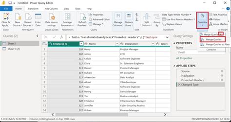 Power Query Editor Merge Queries Part 2
