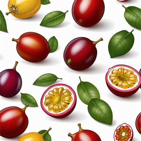 Premium Vector Passion Fruit Vector Set White Background Isolated