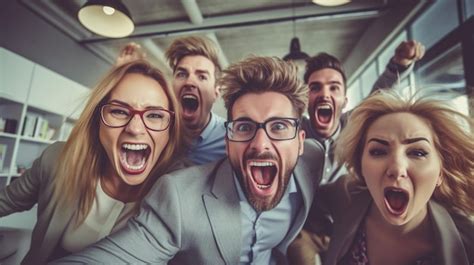 Premium Photo A Group Of People With Their Mouth Open