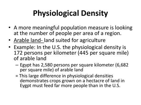 Physiological Density Point Loma High School
