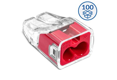 Push In Wire Connector For Solid And Stranded Wires 0754 Mm² 2 Tracks Package 100 Pcs Simet