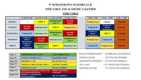 Class Timetable Mg School Of Indian Legal Thought Mg School Of Indian Legal Thought