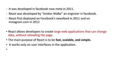 Reactjs Notes Pptx For Web Development Tutorial And Theory Ppt