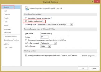 Disable Live Preview In Outlook And Word