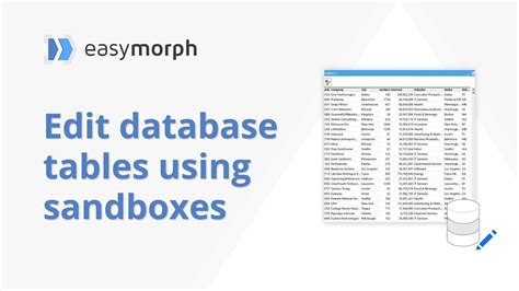 How To Edit Manually Data In Databases Using Sandboxes Easymorph