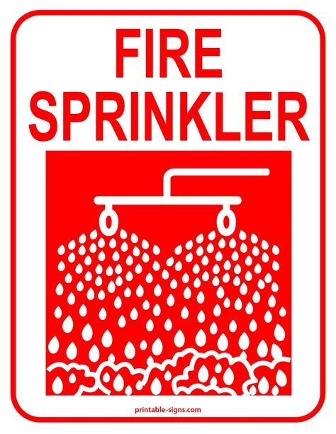 Fire Sprinkler Sign Printable Signs
