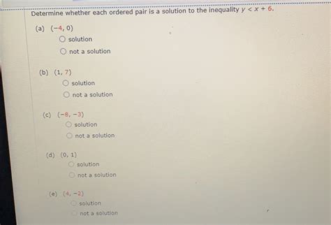 Solved Determine Whether Each Ordered Pair Is A Solution To The