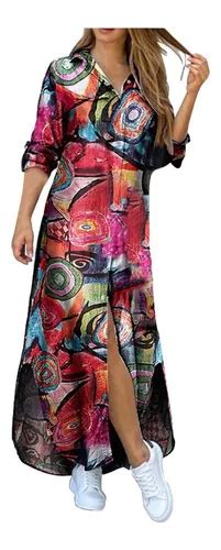 Vestido Camisão Longo Feminino Zanzea Vintage Marrom Models