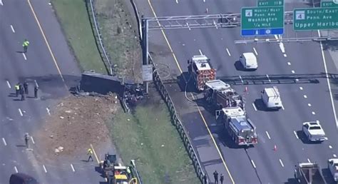Fiery Dump Truck Crash On Beltway In Prince Georges Co Sends Several