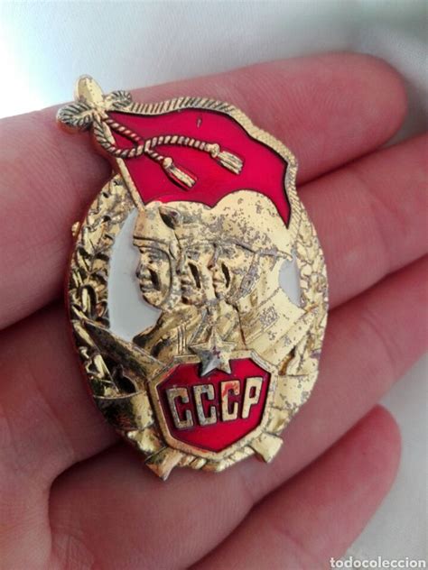 Antigua Placa Insignia Comunista De Rusia Cccp Class Ring Enamel Pins