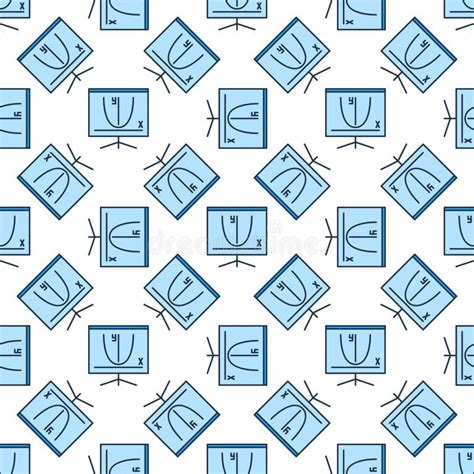 Mathematics Graph Vector Concept Blue Seamless Pattern Stock