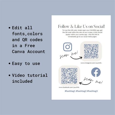 Airbnb Social Media Sign With Qr Codes Etsy