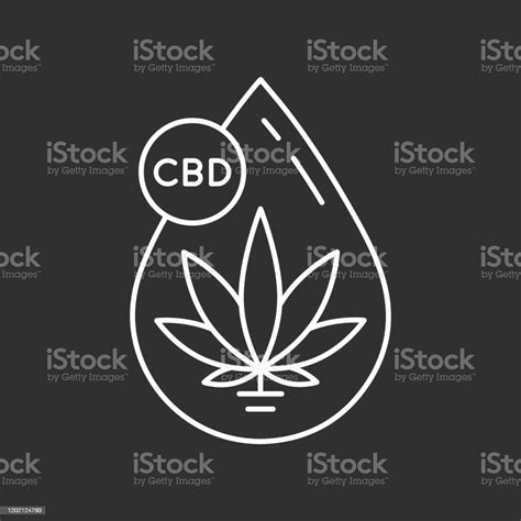 대마초 오일의 아이콘 Cbd 오일 기호입니다 라인 아트 일러스트레이션입니다 아이콘에 대한 스톡 벡터 아트 및 기타 이미지