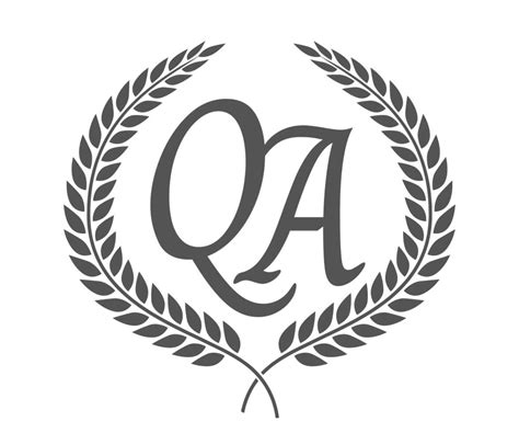Initial Letter Q And A QA Monogram Logo Design With Laurel Wreath Luxury Calligraphy Font