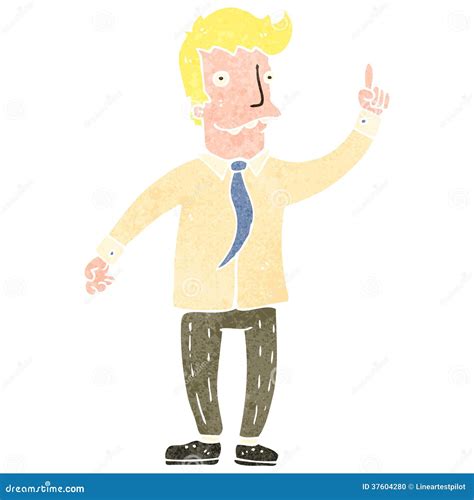 Retro Cartoon Man With Idea Stock Illustration Illustration Of