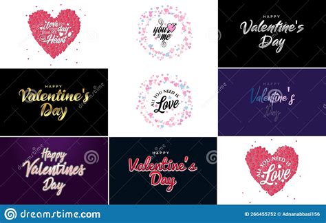 Hand Drawn Black Lettering Valentine S Day And Pink Hearts On White