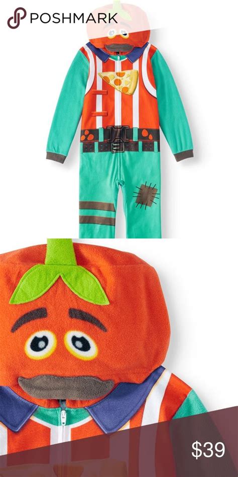 Fortnite Tomato Head Onesie Pajama Costume Sleeper Onesie Pajamas