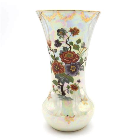Vintage Bareuther Waldsassen Vase Lusterware Floral Bavaria Germany Porcelain 224 Etsy