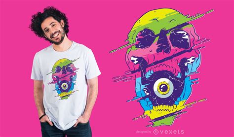 Psychedelic Skull T Shirt Design Vector Download