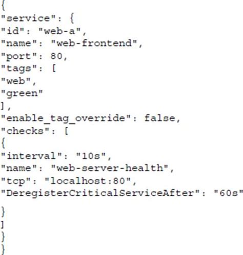 in the following example what is the name of the consul service that