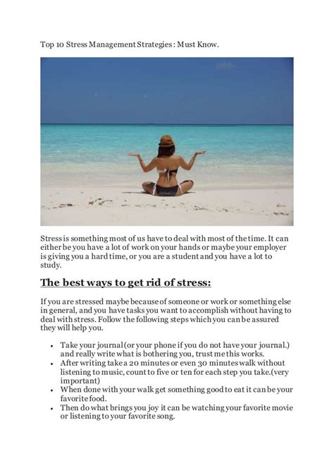 Top 10 Stress Management Strategies