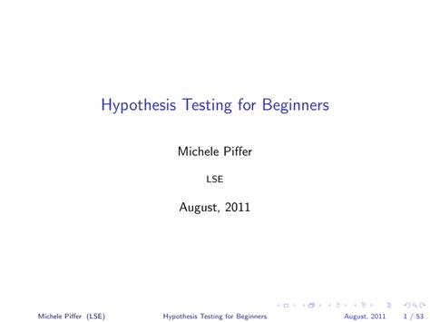 Hypothesis Testing For Beginners