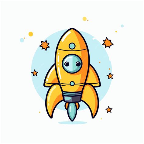 Premium Vector Space Rocket Cartoon Vector Illustration Isolated On