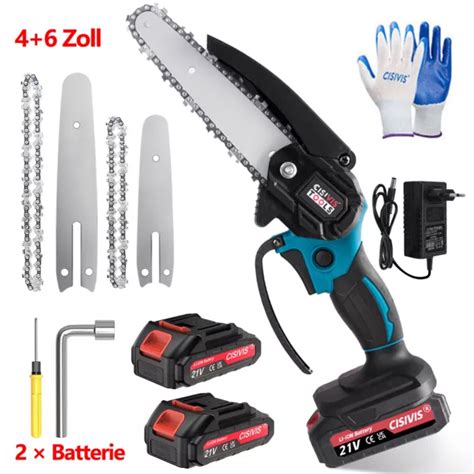 MINI AKKU KETTENSÄGE 6 4 Zoll Motorkettensäge Motorsäge Einhandsäge Mit