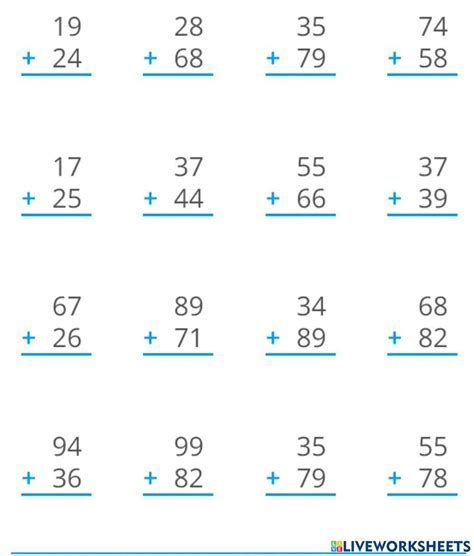 Suma Online Pdf Worksheet Live Worksheets