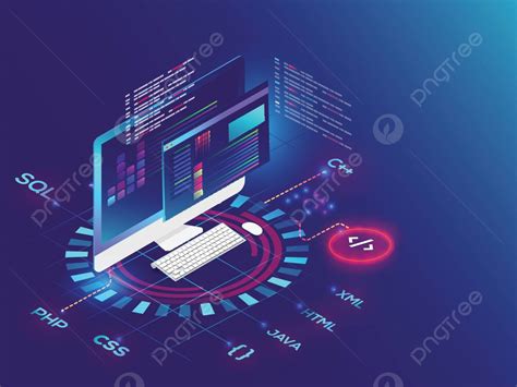 Desktop Featuring Diverse Programming Languages In D Illustration