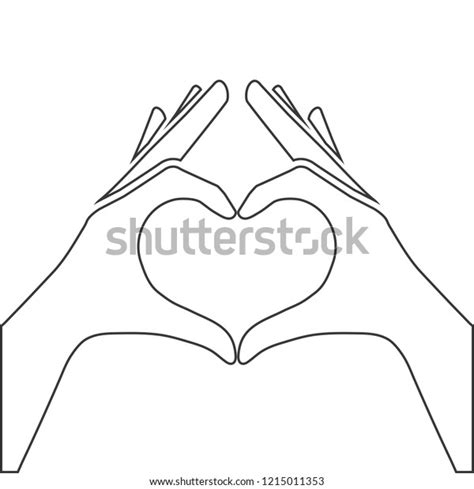 Hands Making Formatting Heart Stock Vector Royalty Free 1215011353