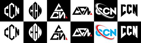 ccn letter logo design in six style ccn polygon circle triangle